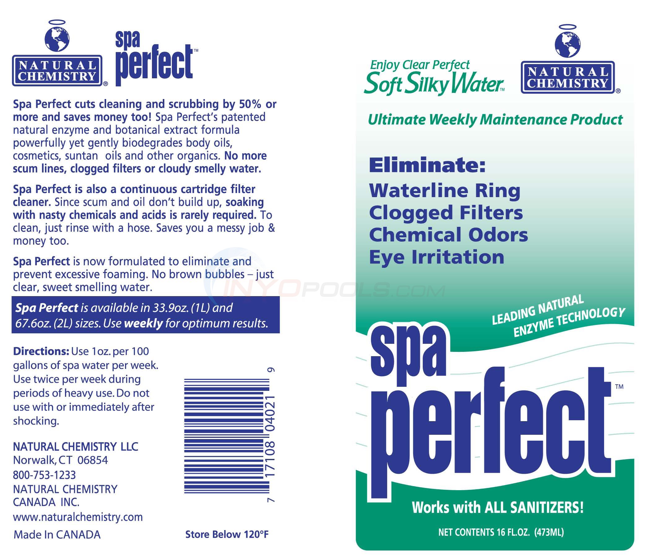 Natural Chemistry SPA PERFECT 16 Oz - 04021 - INYOPools.com