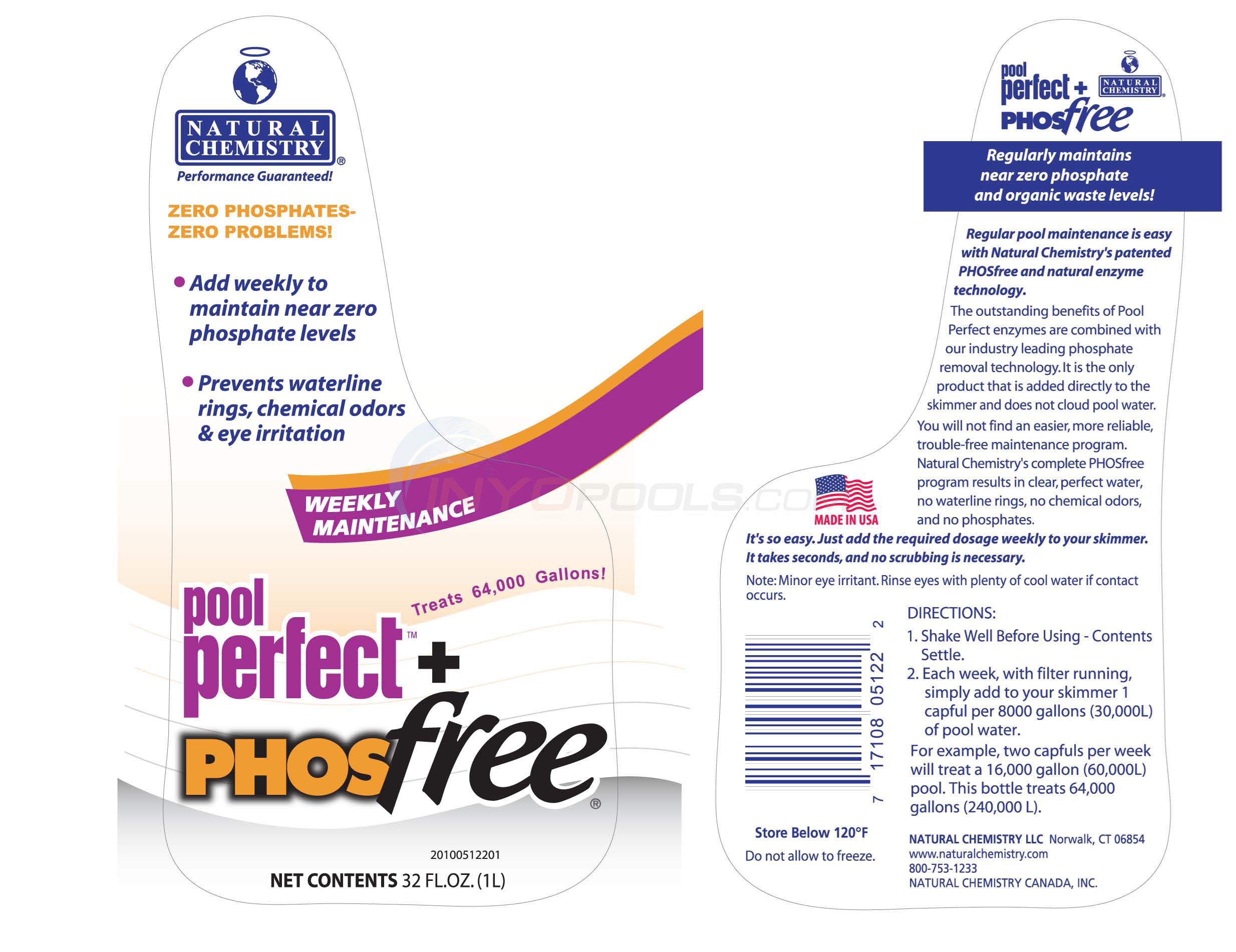 Natural Chemistry POOL PERFECT PHOSFREE 1L - 05122 - INYOPools.com