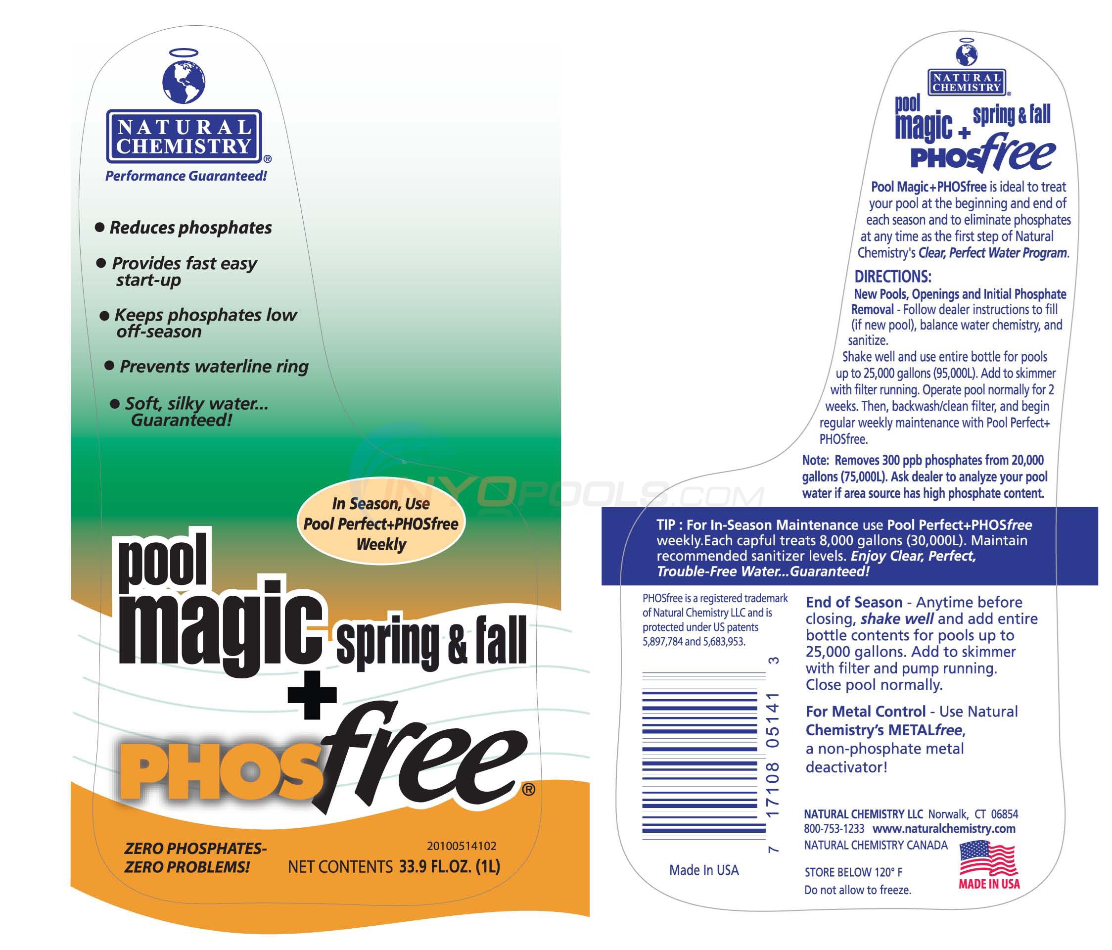 Natural Chemistry Pool Magic Plus PhosFree, Pool Phosphate and Organics ...