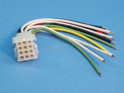 Molex,12 Pin Female Amp Plug W/ Female Pins, W/ wires - INYOPools.com