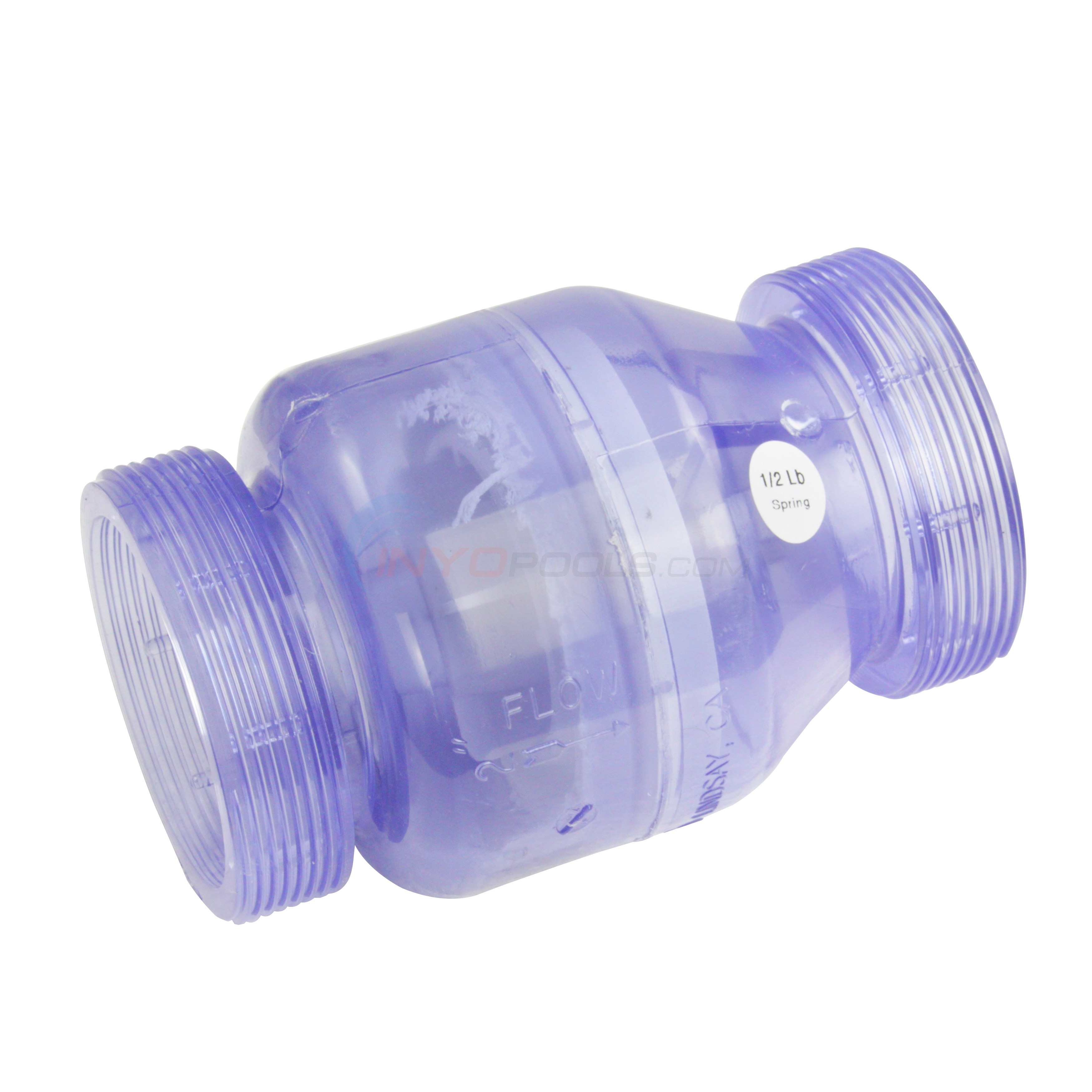 Clear 1/2 lb. Spring Check Valve with Unions - 2" - 1700C20 - INYOPools.com