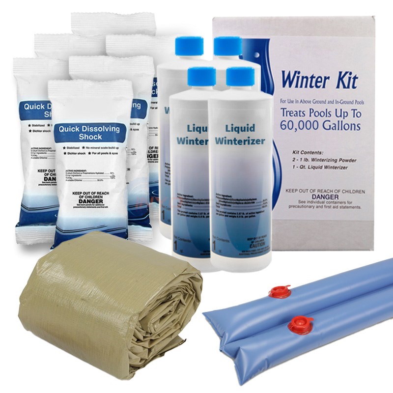 Winter Pool Cover Kit for 25' x 45' Rect Inground Pool - 20 Year ...