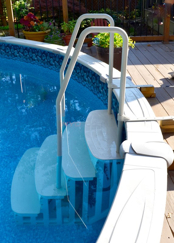 Main Access Easy Entry Step with Dual Handrails for Above Ground Pool ...