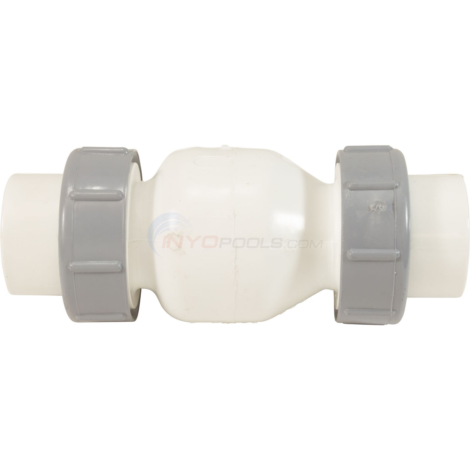 Flo Control Check Valve, 1-1/2" Slip, 1/2lb Spring, True Union, White ...