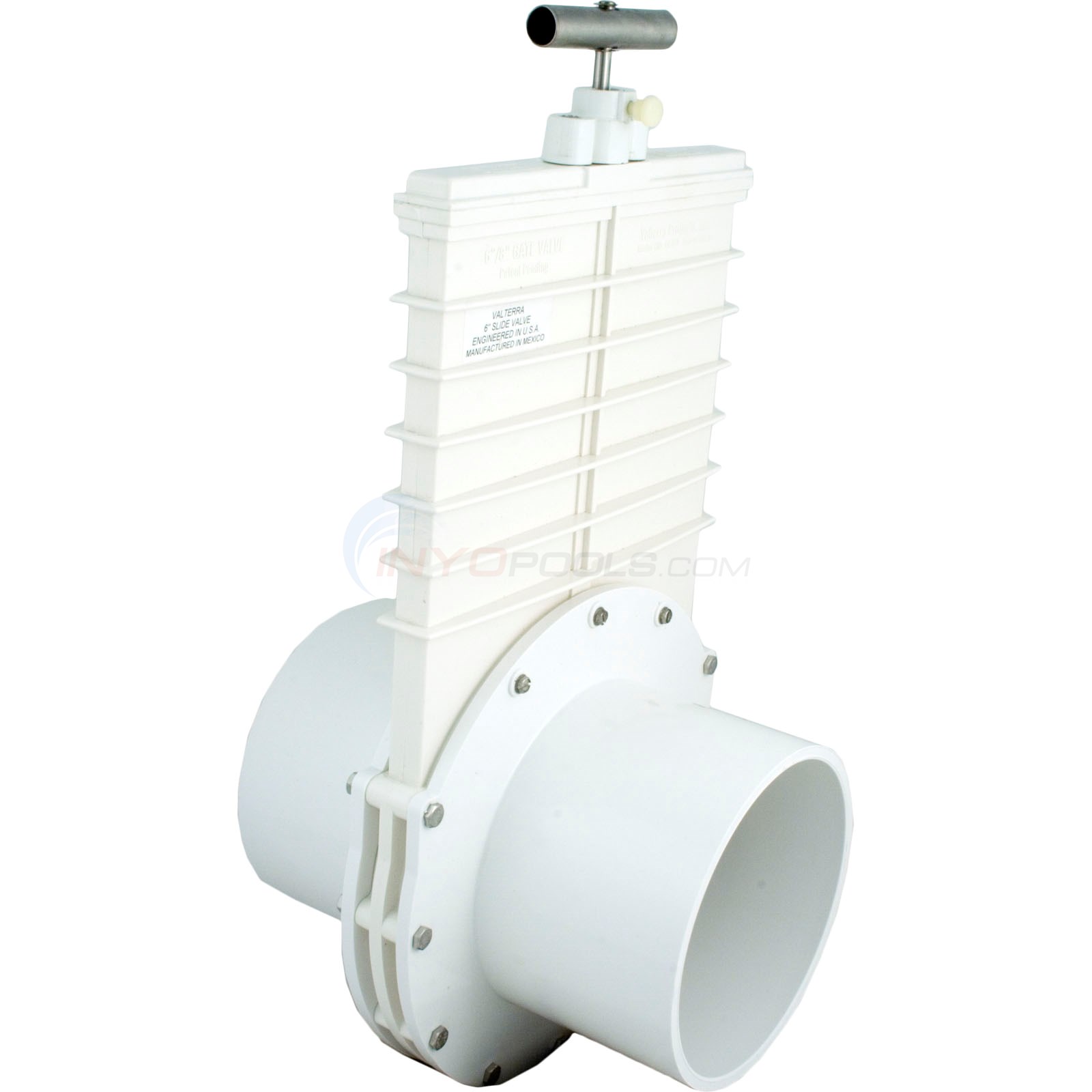 (6601)6" Valve, SxS, PVC-White (6601) - INYOPools.com