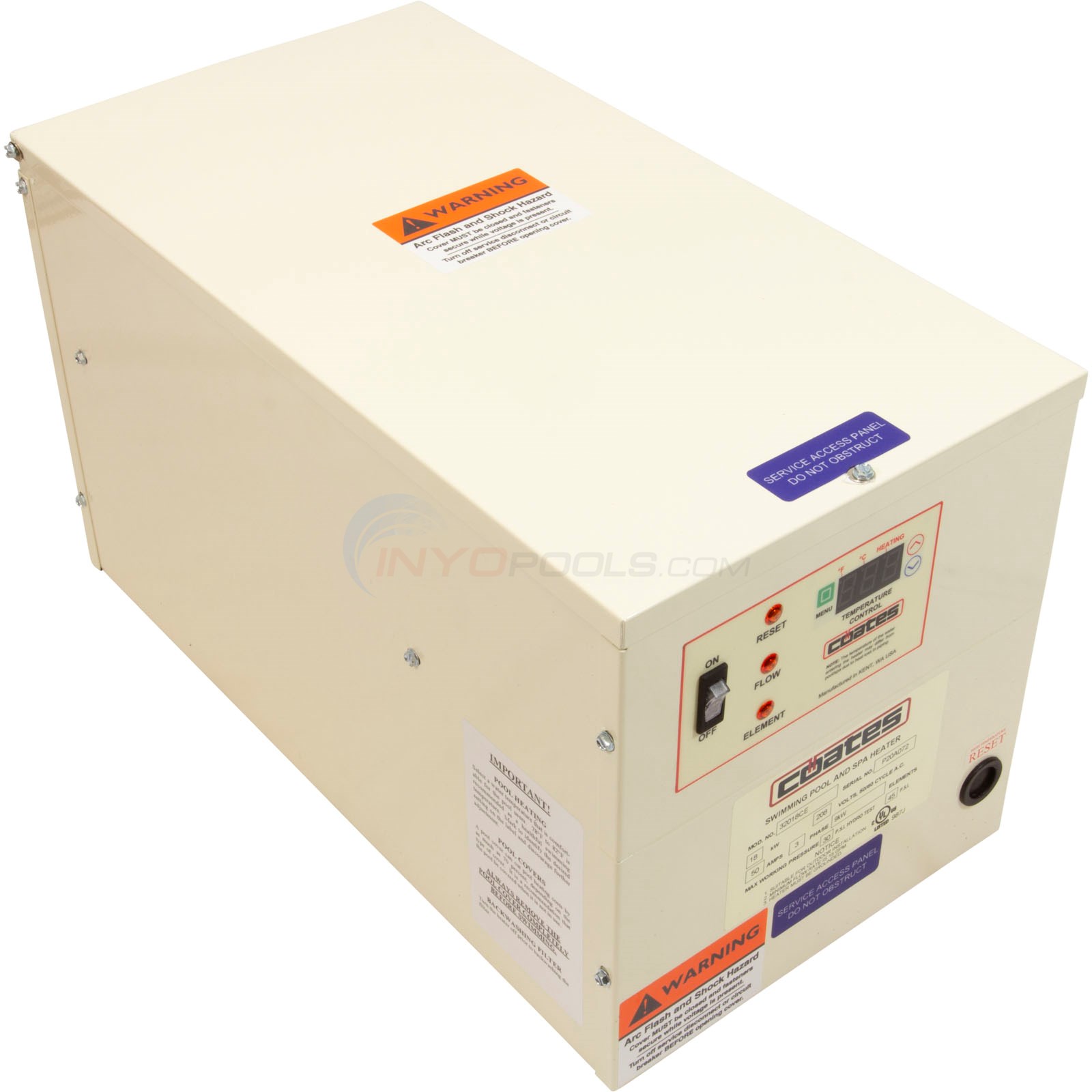Coates Heater Co. Coates Heater, 32018ce 208v 3ph 18kw () - INYOPools.com