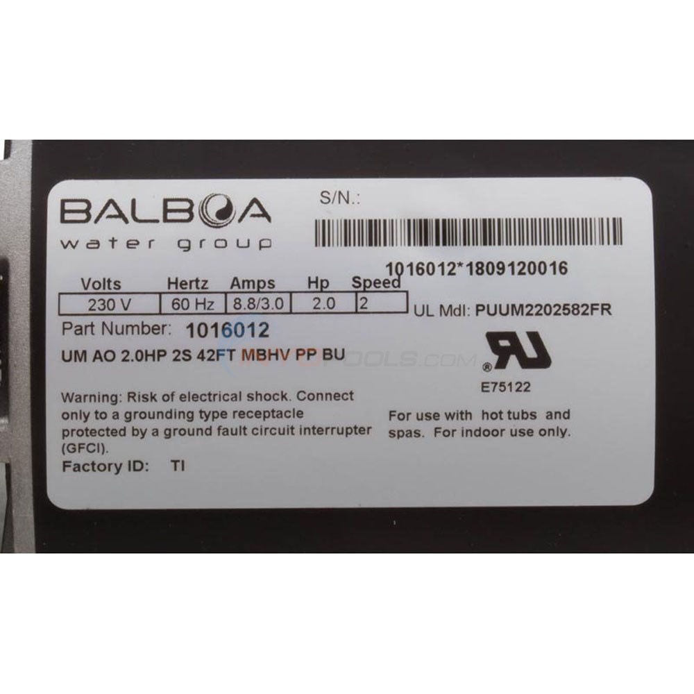 Pump Complete, Ultimax, 2.0HP, Two Speed, 230v - 1016204 - INYOPools.com