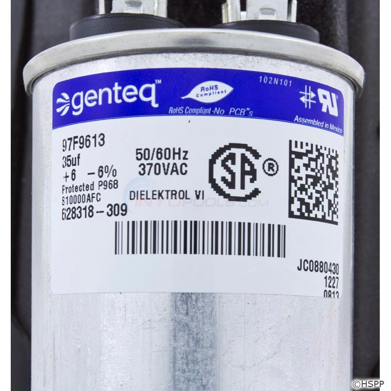 Century (A.O. Smith) 1.0 HP Up Rate Low Amps Thru Bolt Motor, 48Y Frame ...