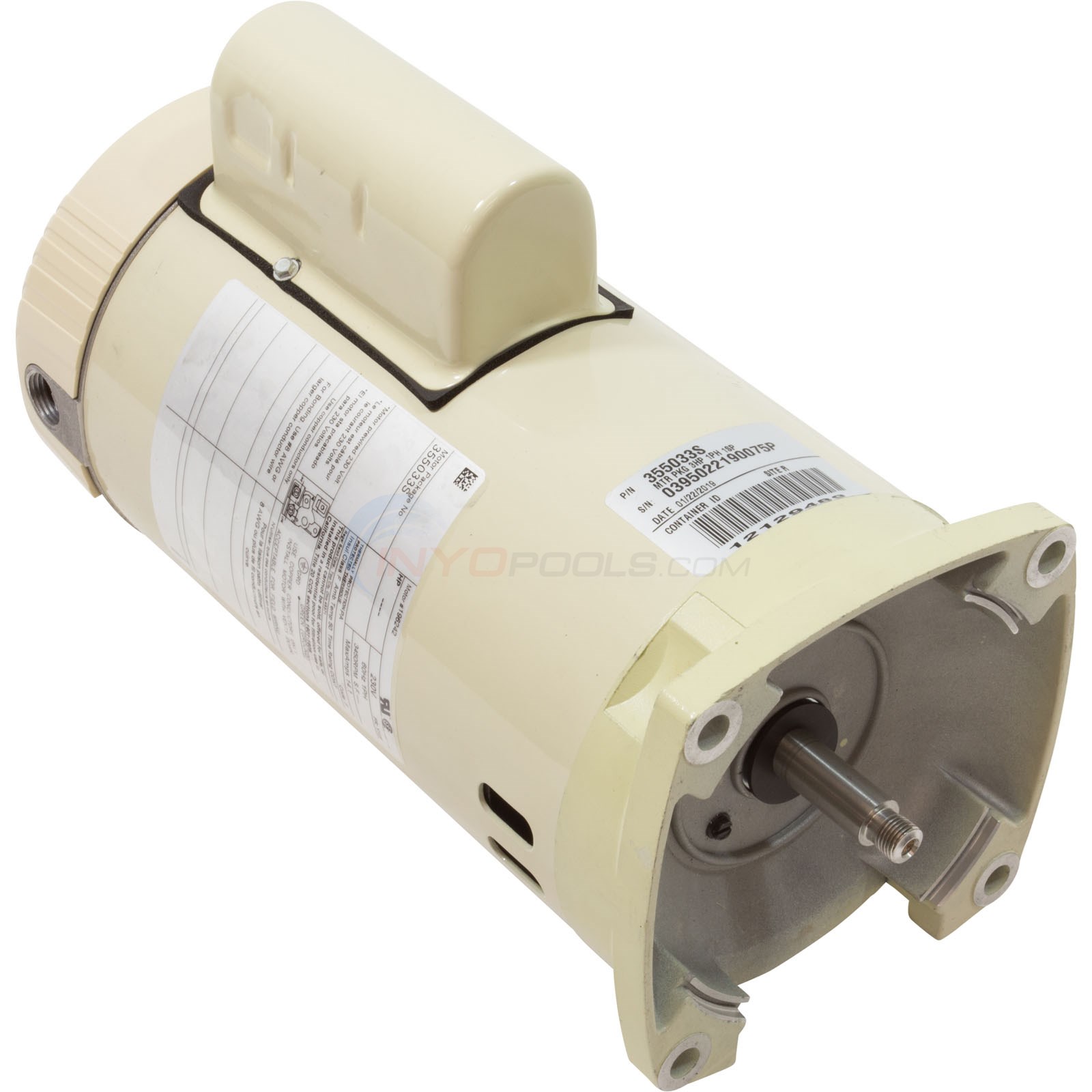 Pentair Replacement Pool Pump Motor, 3HP, 230 Volt, Single Speed, 56Y ...
