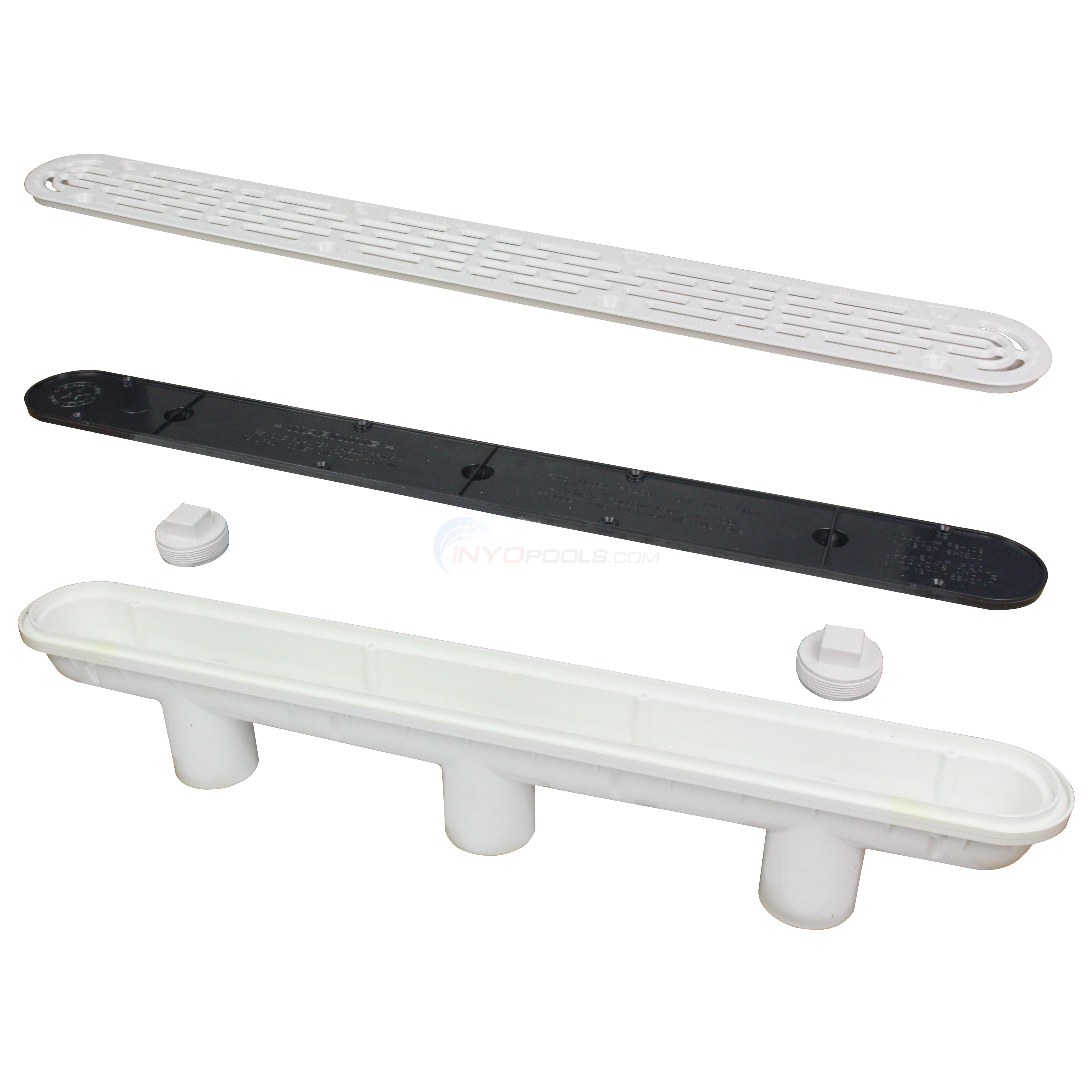 32" Channel, Sump & Flat Grate, White, Ansi Ok (32cdfl101) - INYOPools.com
