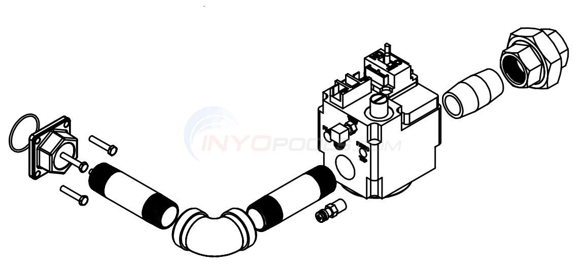 Raypak Gas Valve Kit with Partial Gas Line - 018870F - INYOPools.com