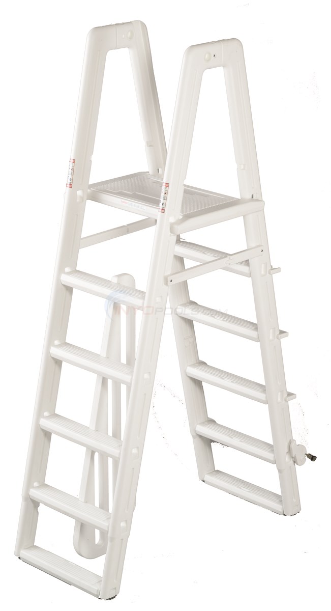 Ocean Blue A-Frame Ladder - White Fits 48" - 56" - 400100 - INYOPools.com