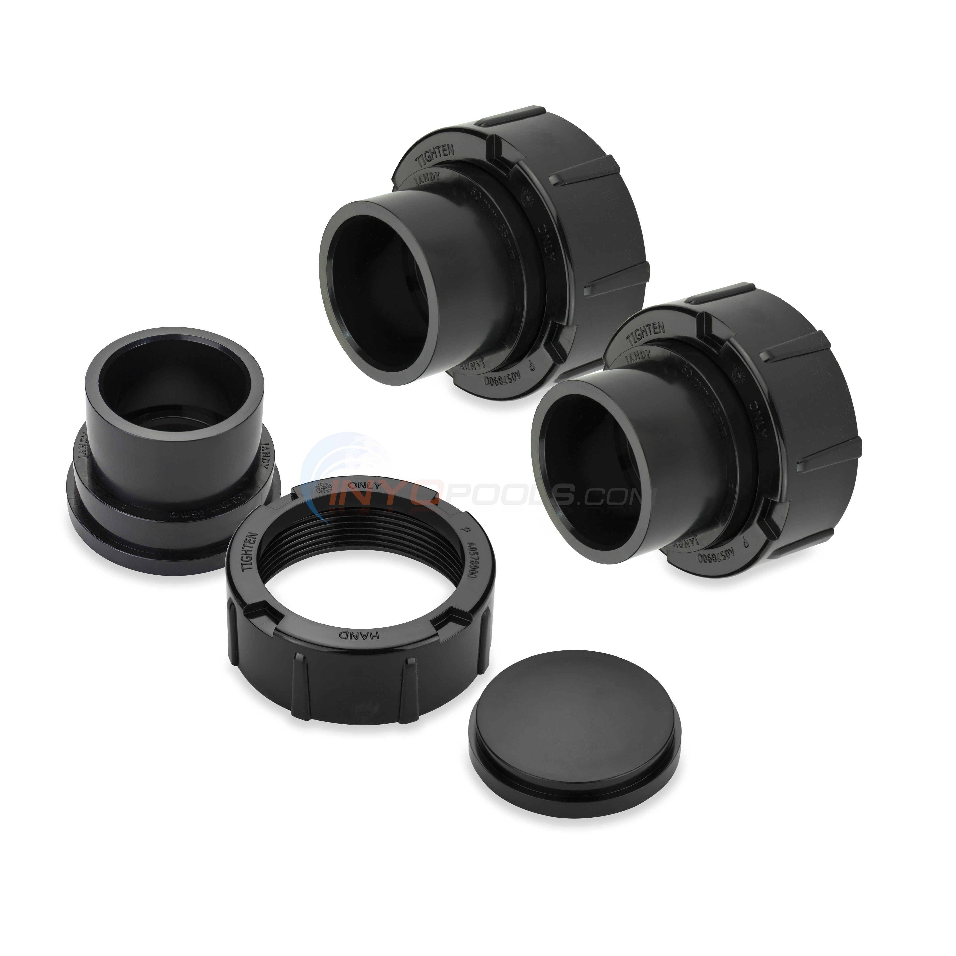 Jandy CS Filter Adapter Unions, 1-1/2" Slip with Cap, Kit of 3 ...