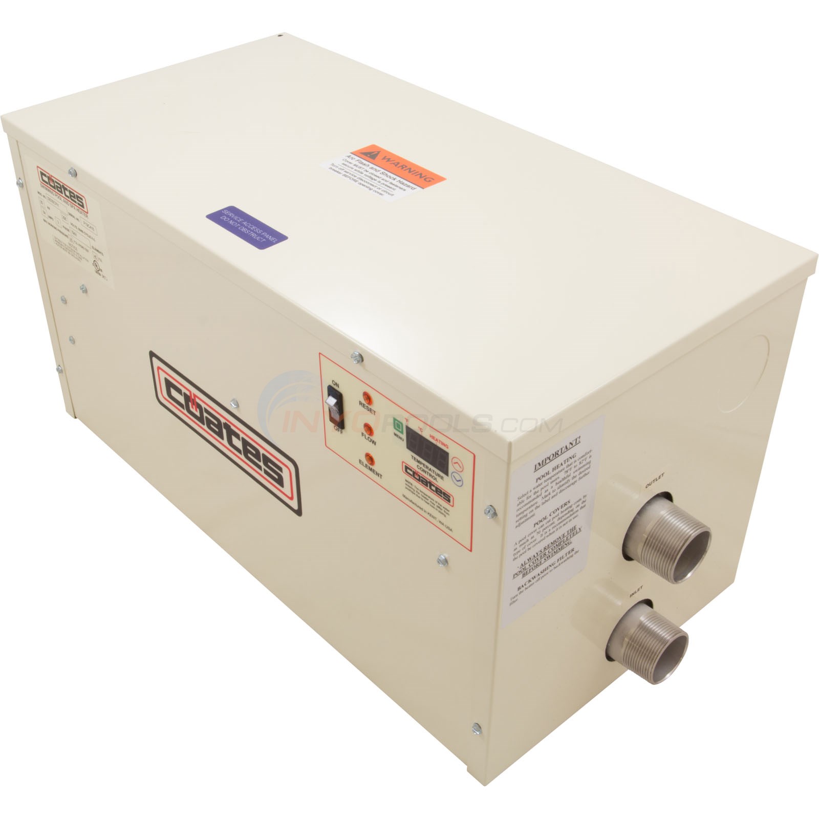 Coates Heater Co. Coates Heater, 34830cph 480v 3ph 30kw - INYOPools.com