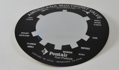 Pentair Label, Valve (98700300) - INYOPools.com