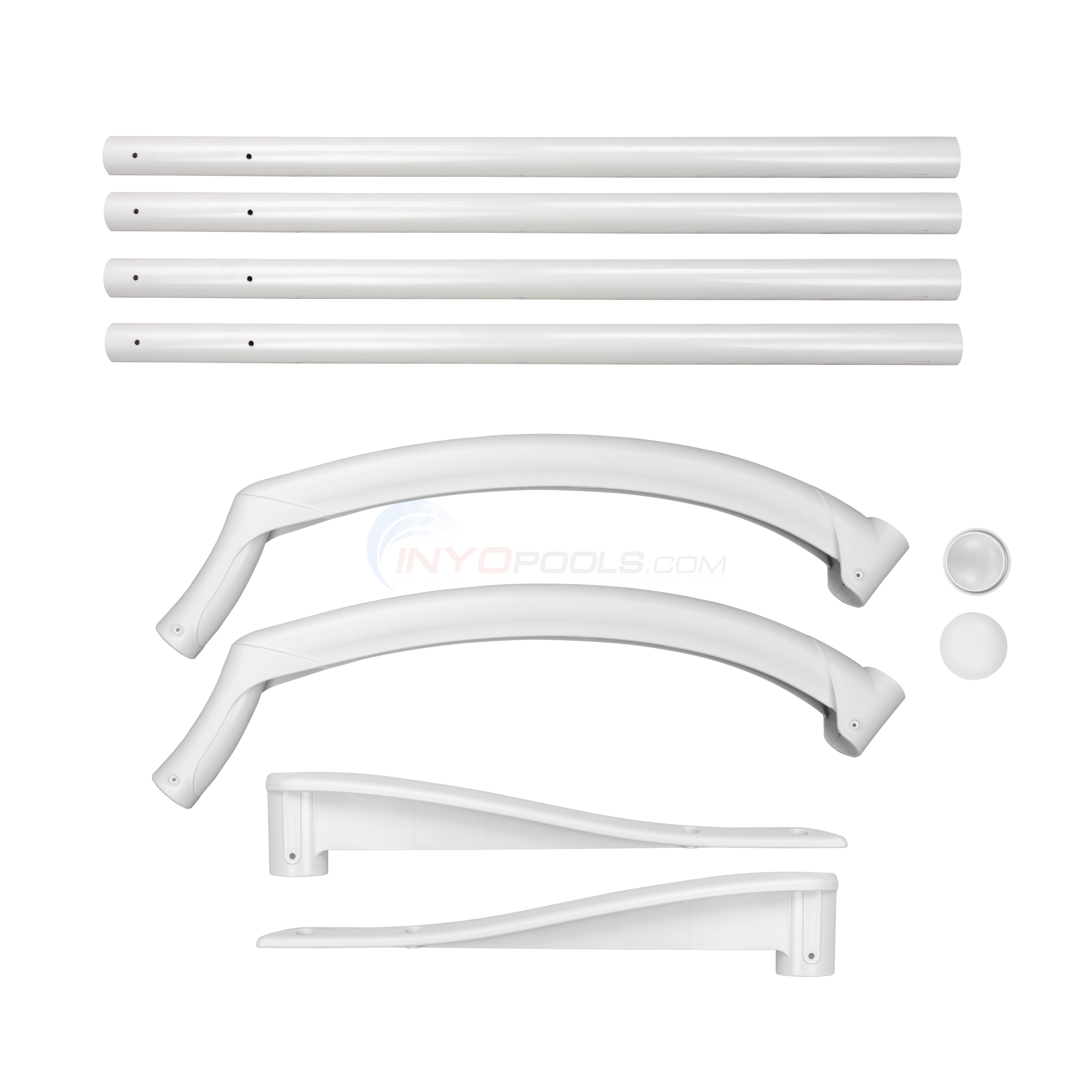 Complete PVC Handrail Kit & Hardware for Oasis Step - INYOPools.com