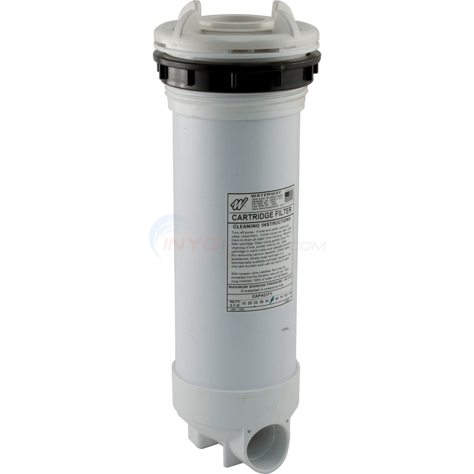 Waterway Dyna-Flo Top Mount Skim Filter Plus, 50 sq ft, 2" slip, 15 GPM ...