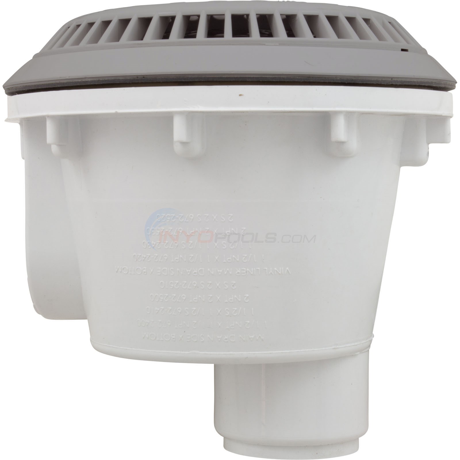 Waterway Anti-Vortex Pool Main Drain, 2" Ports, Gray - 640-2757 V ...