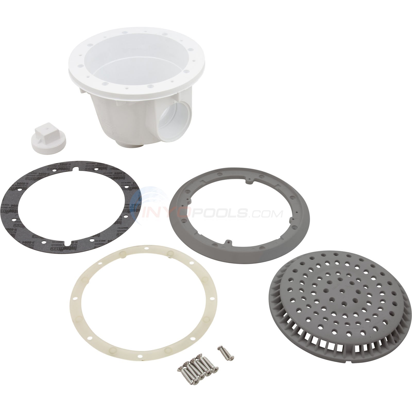 Waterway Anti-Vortex Pool Main Drain, 2" Ports, Gray - 640-2757 V ...