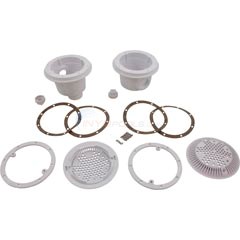 Hayward Vinyl/Fiberglass Pool Main Drains, 1.5" Ports, 2 Pack, White ...