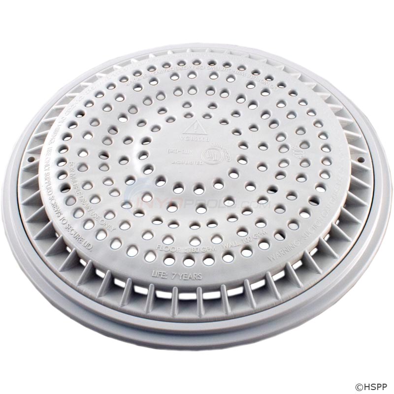 10" Anti-Vortex Cover & Frame Assy - White(VGB) (640-3110V) - INYOPools.com