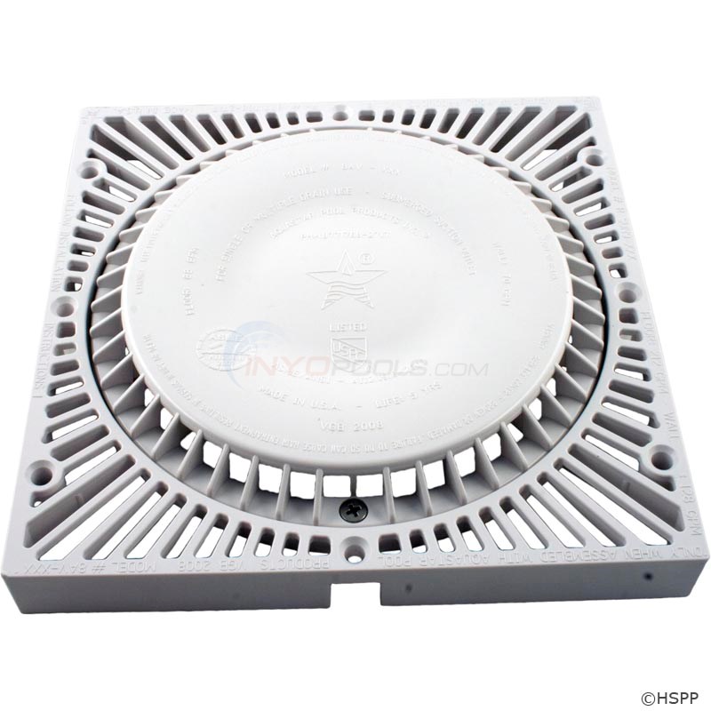 9" Square Retro Sun Suction Outlet Cover w/SS Screws,White (RSUN9101 ...