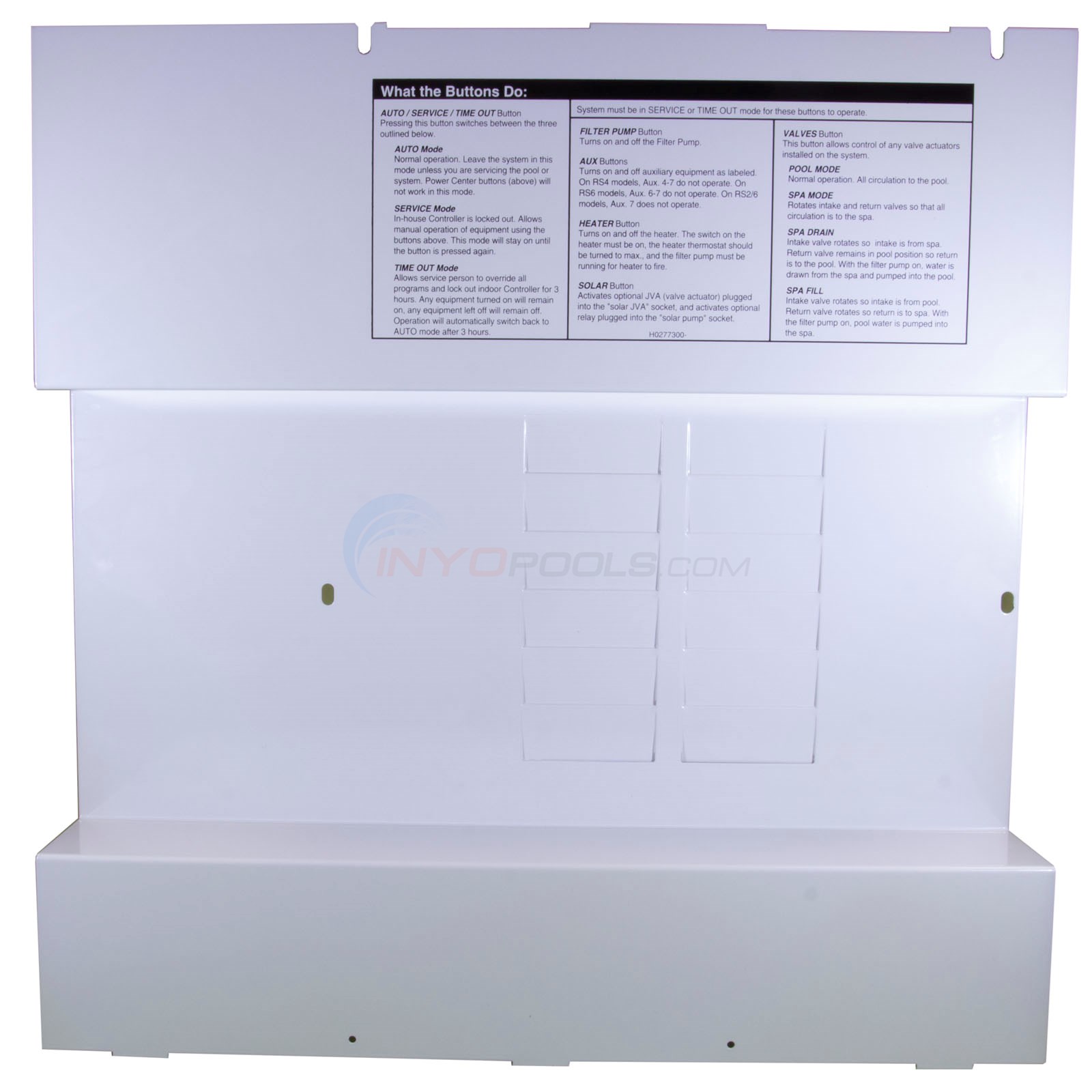 Jandy Zodiac Dead Front Panel for AquaLink RS/PureLink Power Center ...