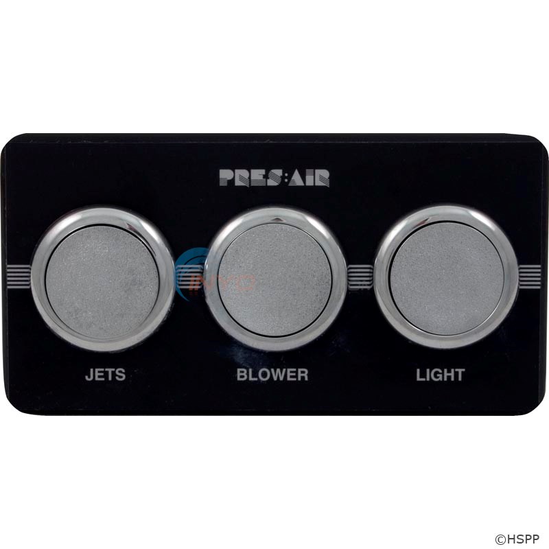 3-Button Panel Kit Black/Chrome (PB318CA3) - INYOPools.com