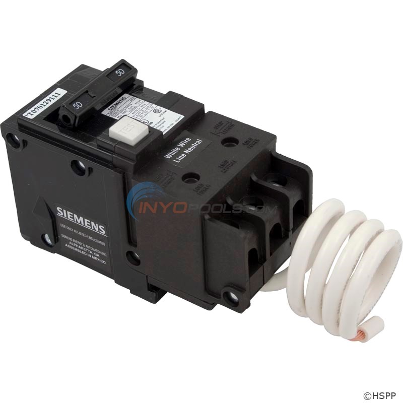 50Amp Siemens GFCI Circuit Breaker DP 120/240V (QF250.A) - INYOPools.com