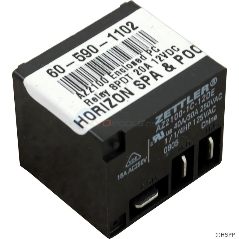 AZ2100 Enclosed PC Relay SPDT 20A 12VDC Coil - 60-590-1102 - INYOPools.com