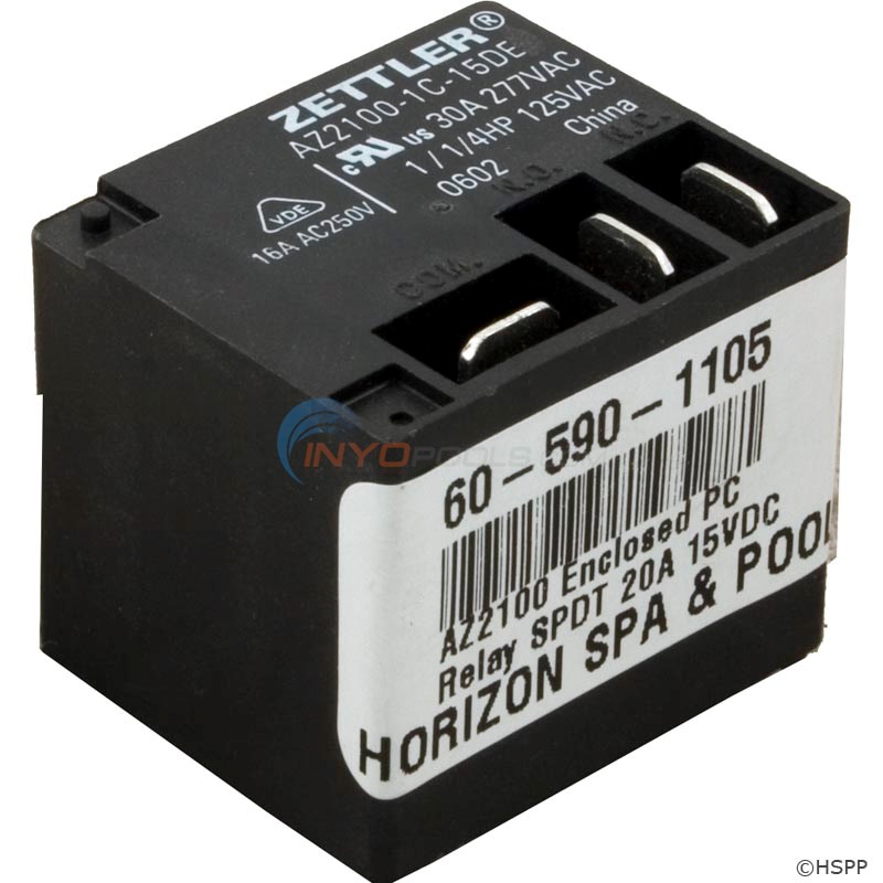 AZ2100 Enclosed PC Relay SPDT 20A 15VDC Coil - 60-590-1105 - INYOPools.com