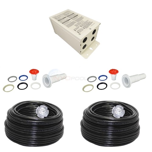 2 GloBrite 100 ft. with 300W Transformer & 2 Gunite Niches - INYOPools.com