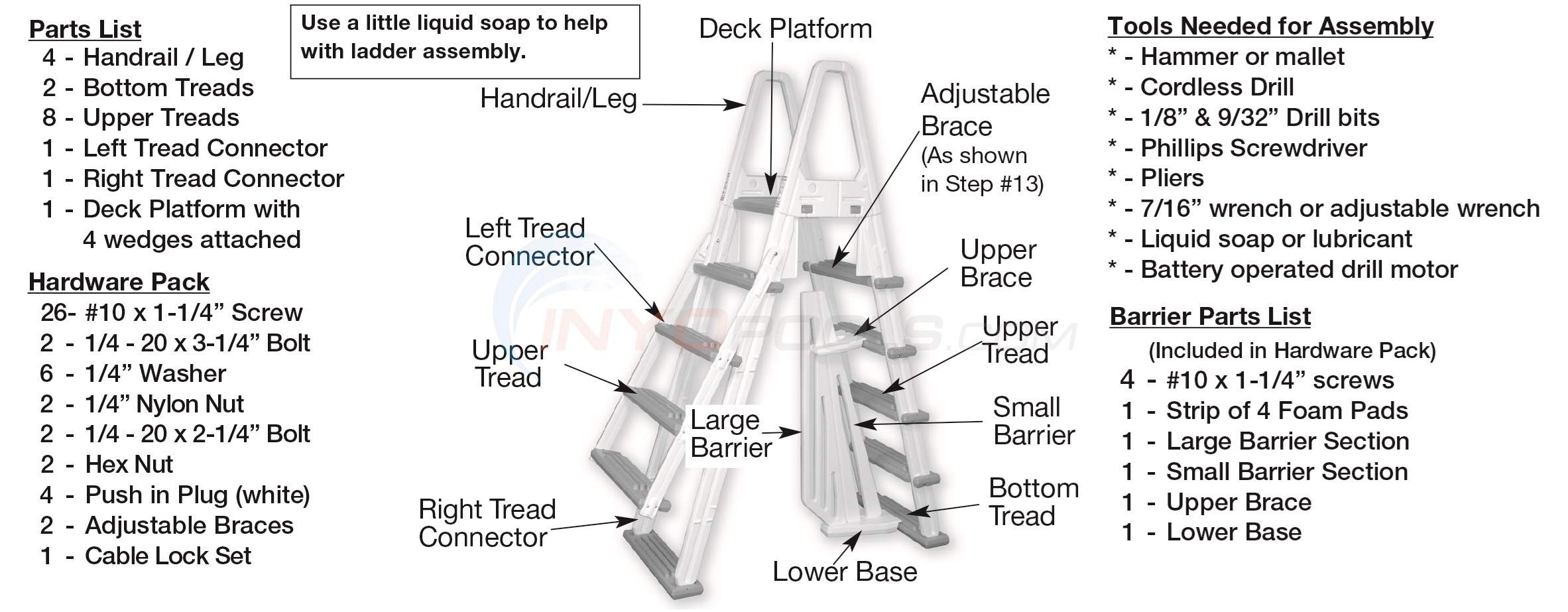 Confer Plastics Heavy Duty A-Frame Ladder, Beige & Grey - 7000X ...
