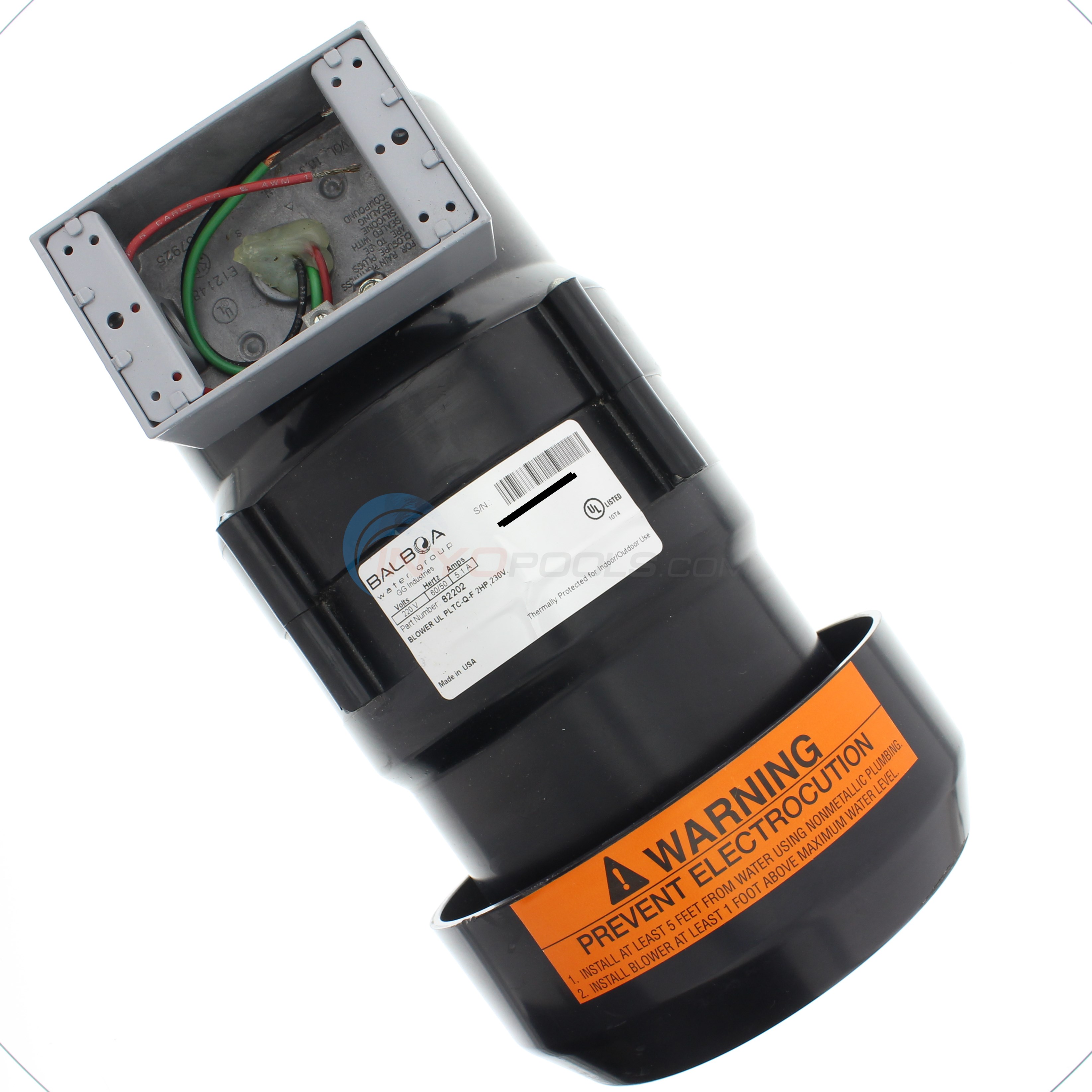 Balboa Blower UL PLTC-Q-F 2HP 230V - 82202 - INYOPools.com