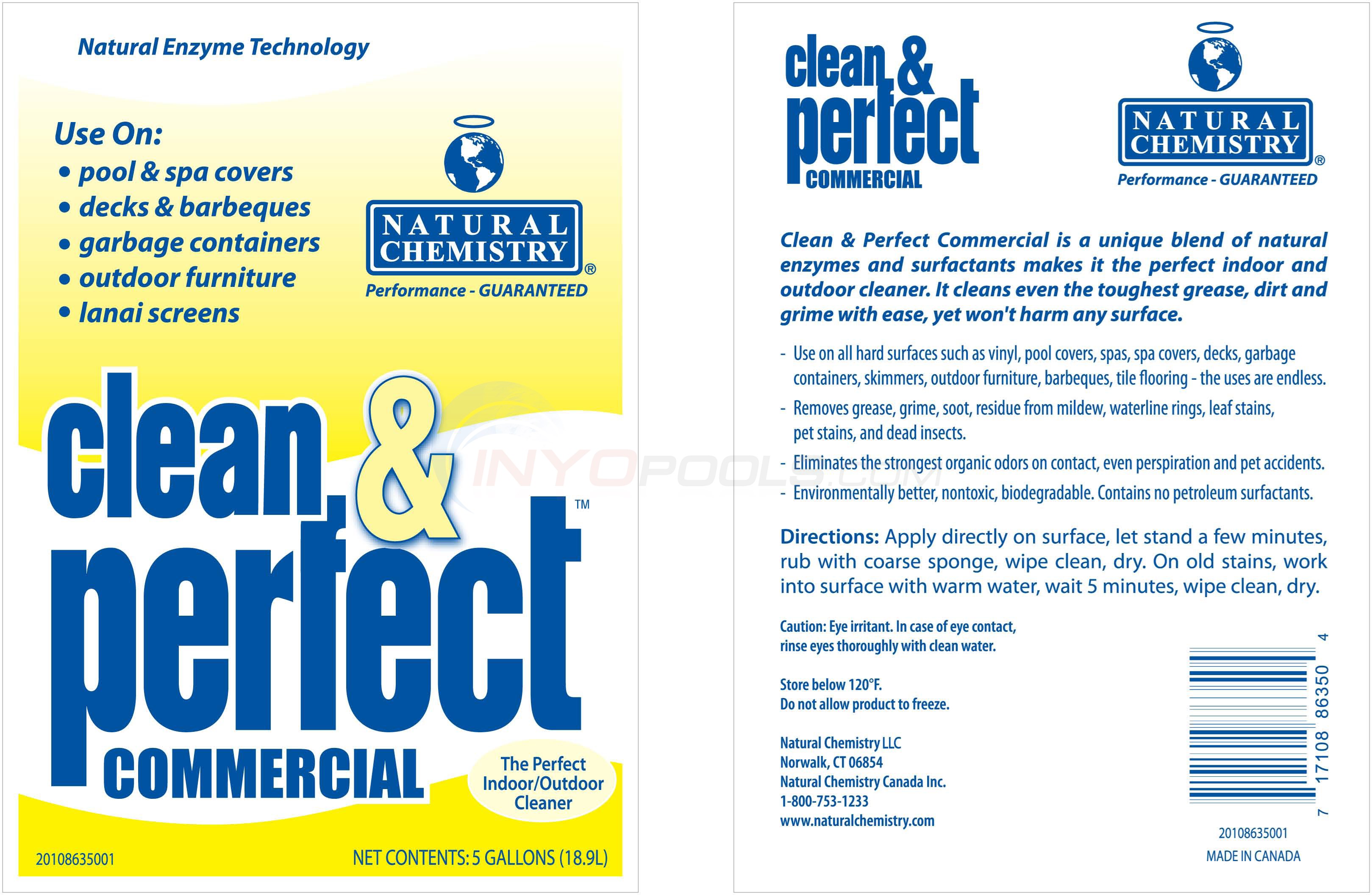 Natural Chemistry CLEAN AND PERFECT 5 Gal - 86350 - INYOPools.com