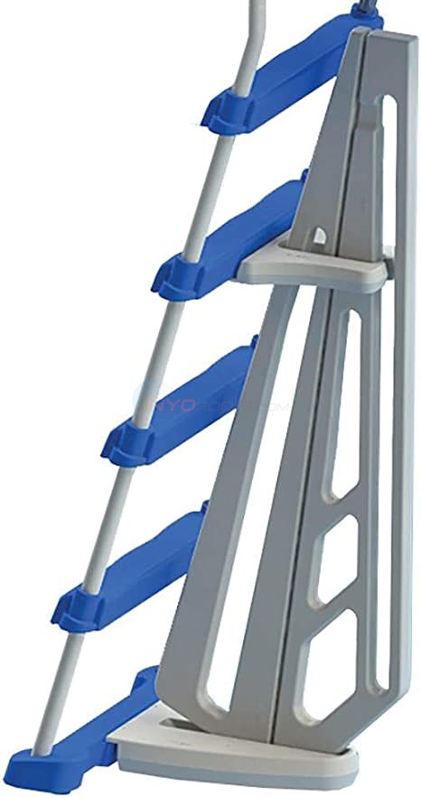 Swimline 48"-52" Wall Above Ground Entry Ladder with Safety Barrier ...