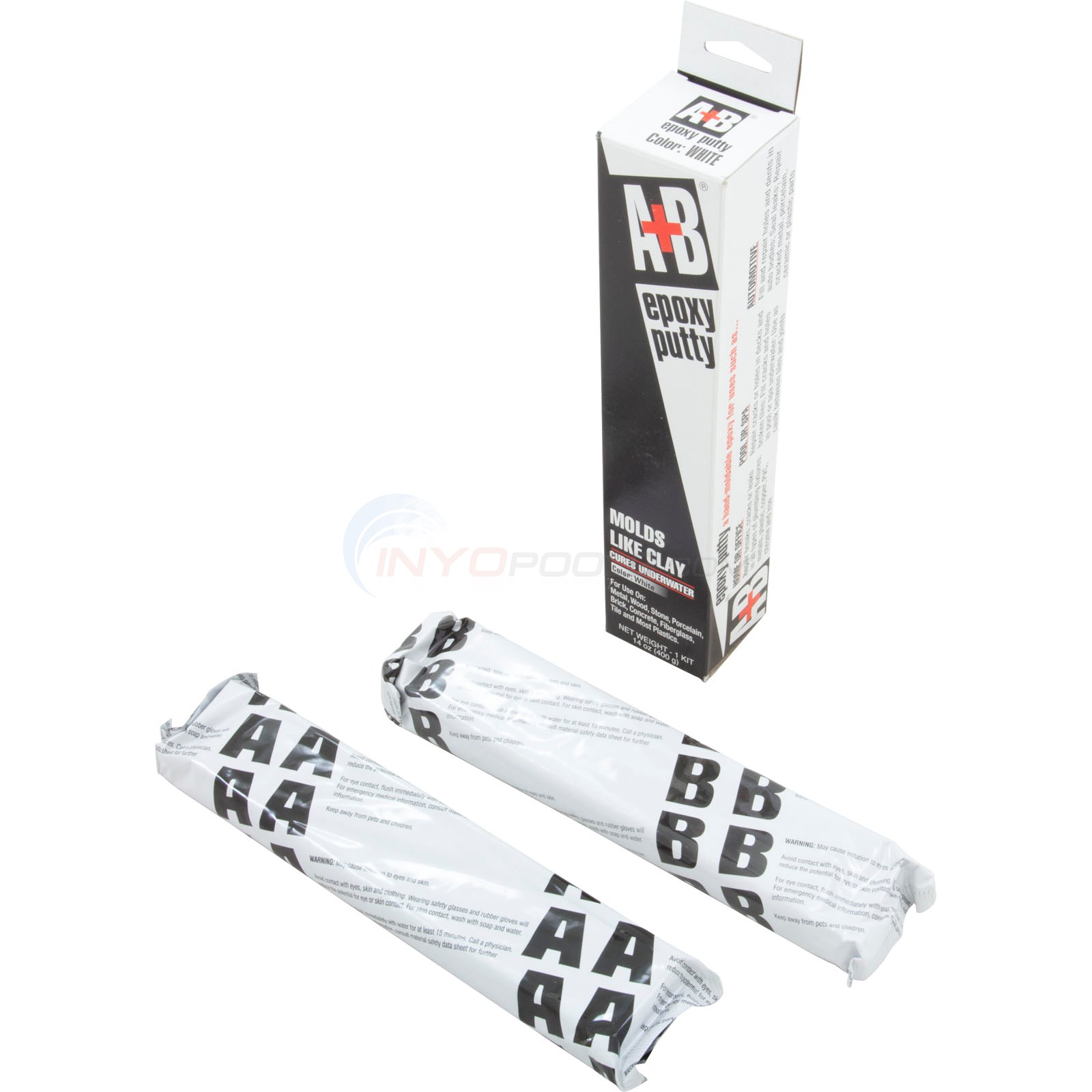 A+B Pool Epoxy Putty, 14oz, White - 88-407-1010 - INYOPools.com