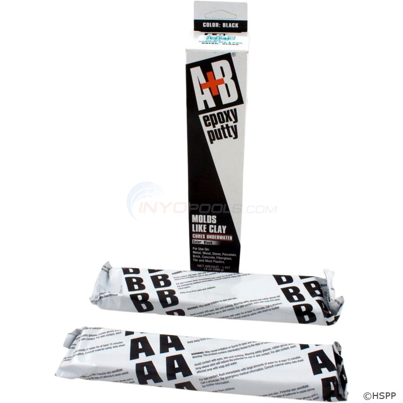 A+B Epoxy Putty, 14oz, Black (9908K) - INYOPools.com