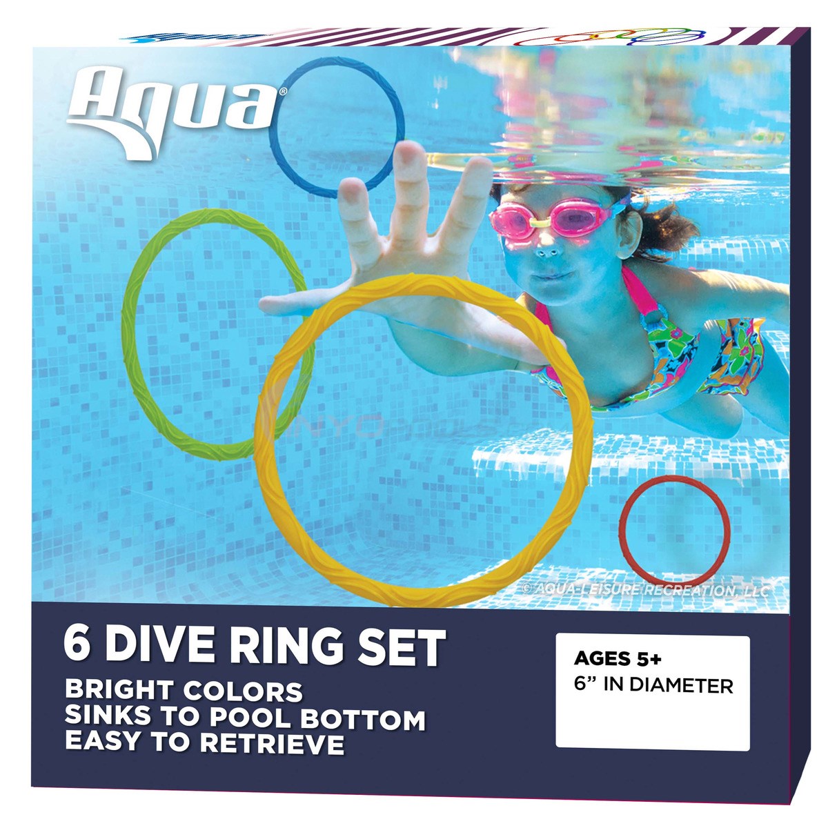 Aqua Classic Dive Rings, 6 Pack, Pool Toys for Kids, Toddlers, Teens ...