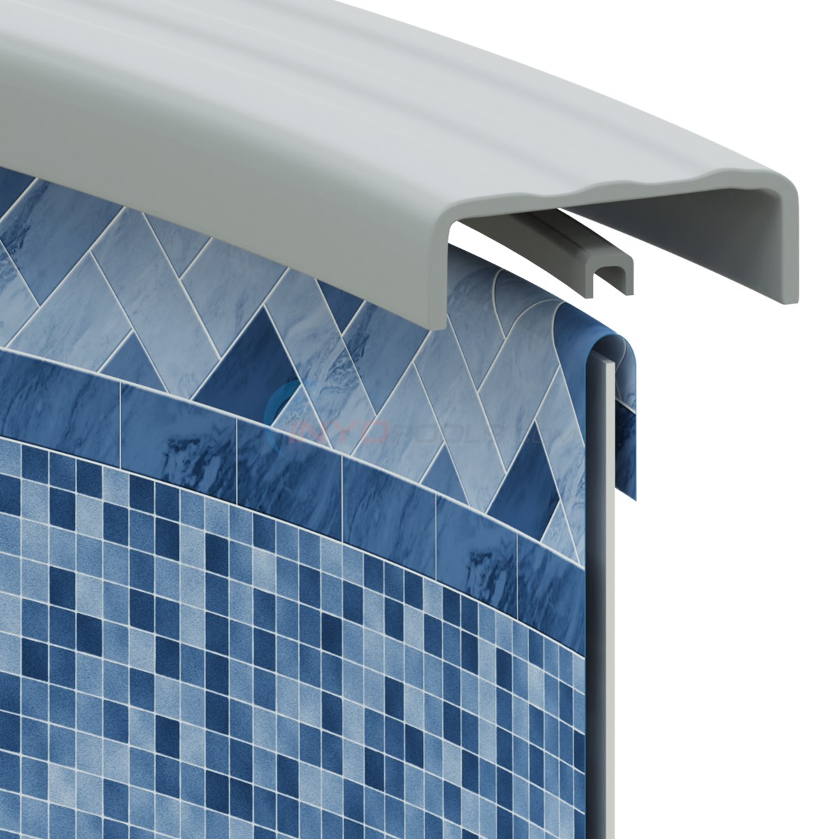 Pureline 33' Round Aqua Matrix Overlap Above Ground Pool Liner, 48 ...