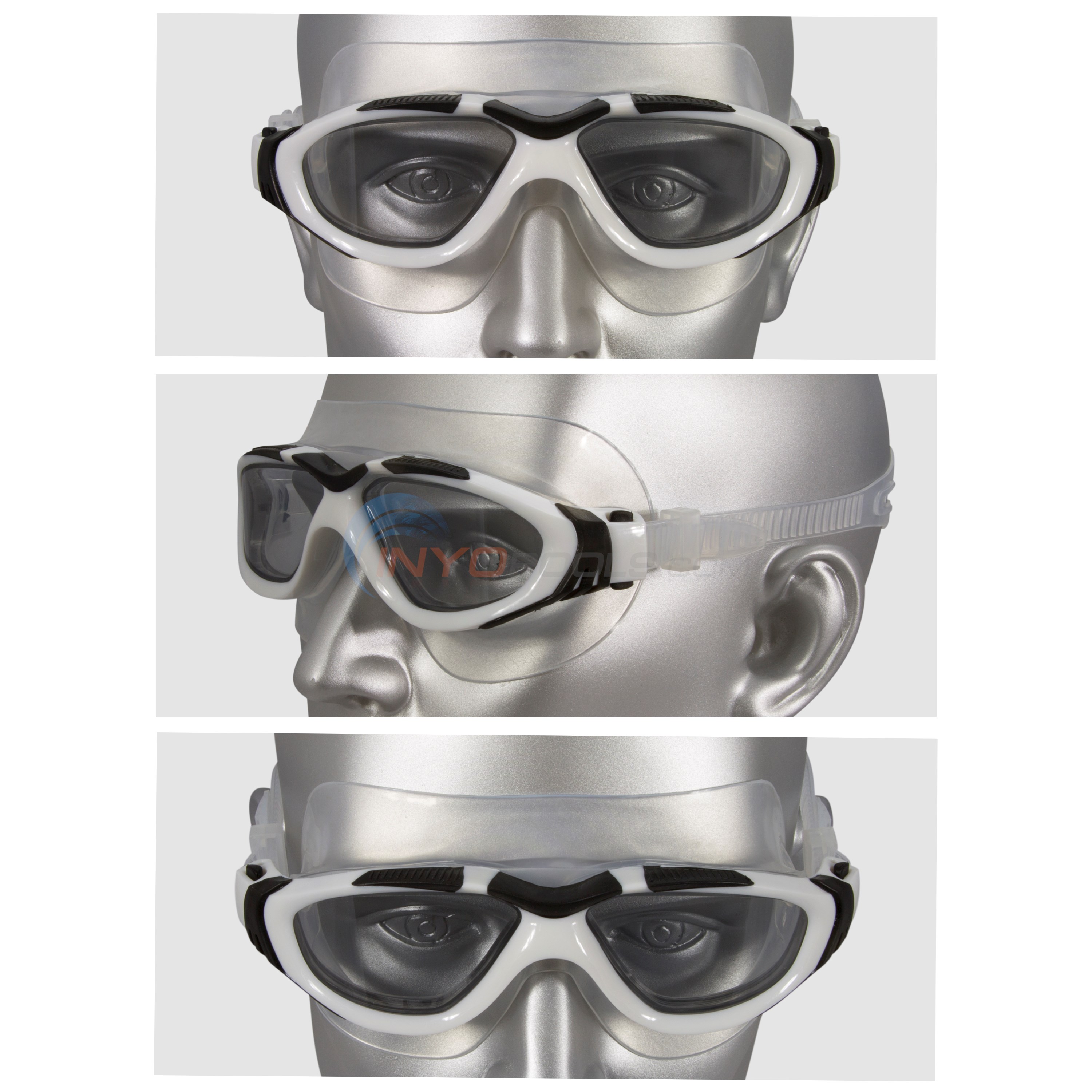 Dolfino Pro Liquid Silicone Visionist Swim Goggle - Clear/White/Black ...