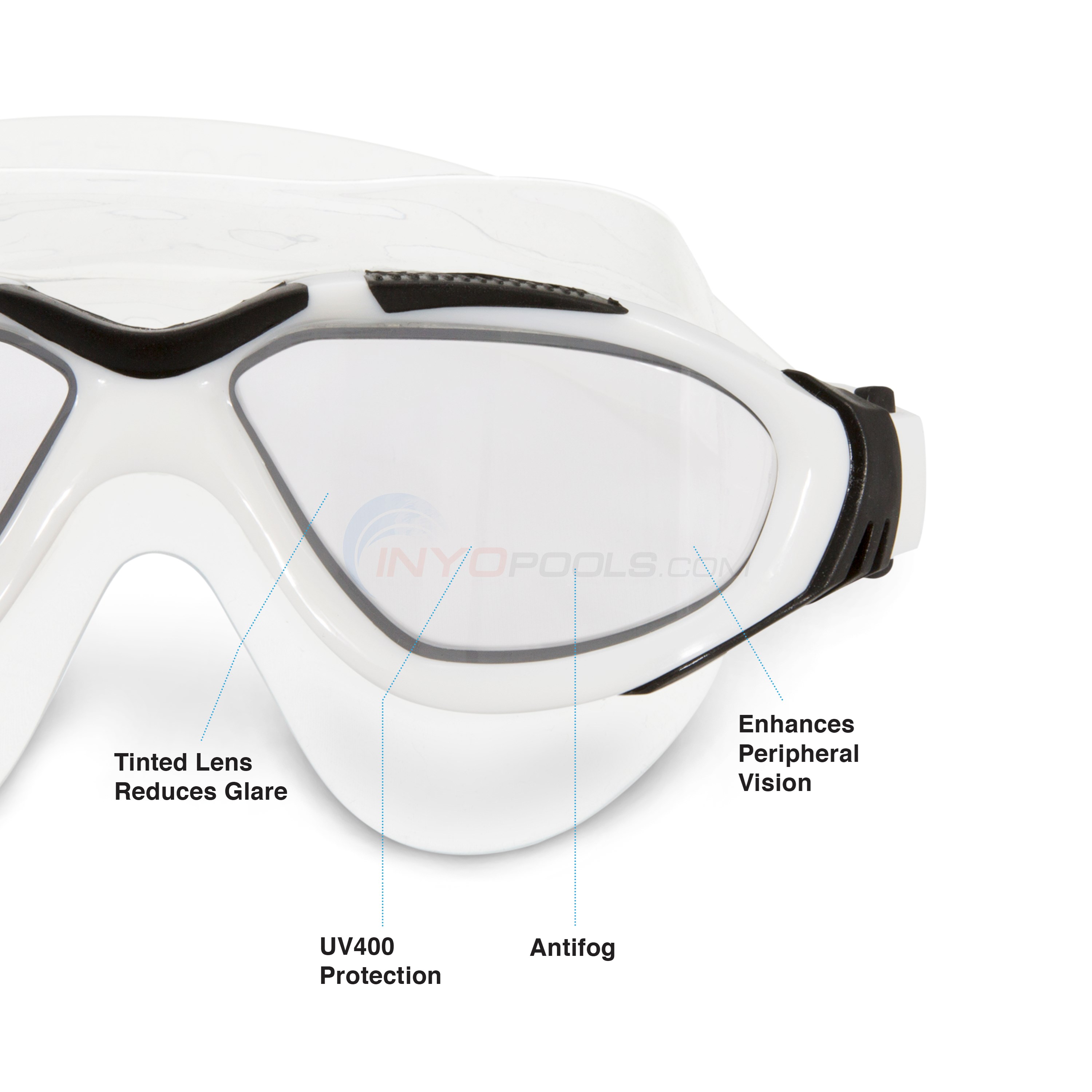 Dolfino Pro Liquid Silicone Visionist Swim Goggle - Clear/White/Black ...