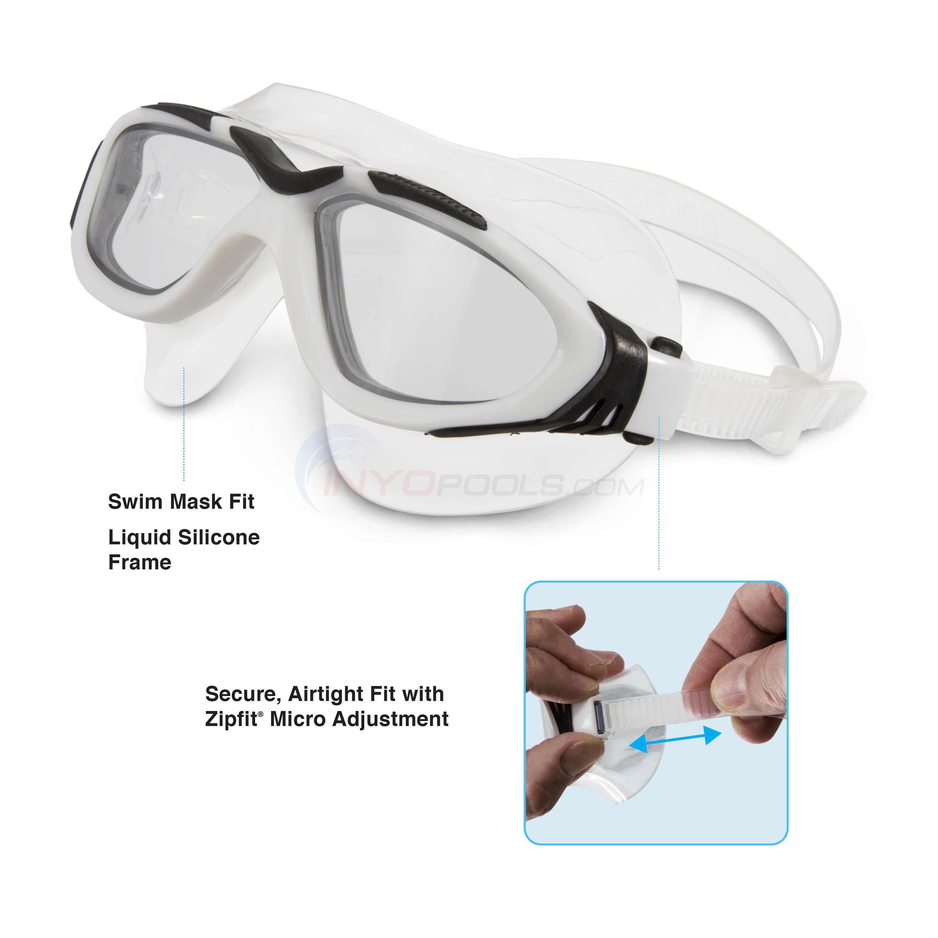 Dolfino Pro Liquid Silicone Visionist Swim Goggle - Clear/White/Black ...