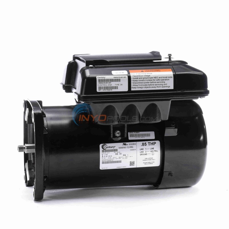 Century (A.O. Smith) V-Green .01-.85 HP Uprate VS Motor, Square Frame ...