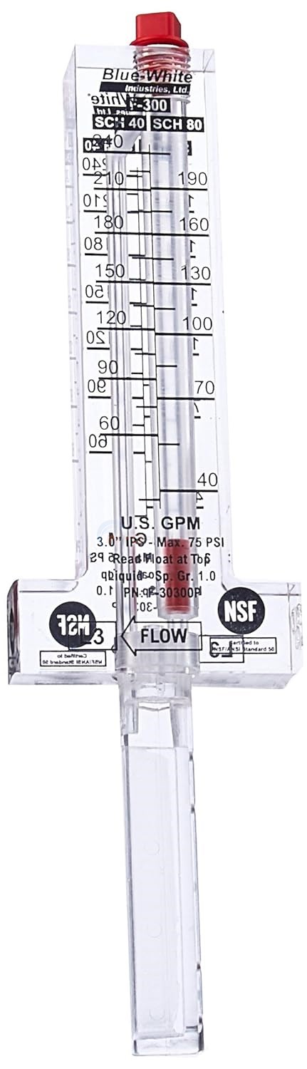 Blue White Flowmeter 4" Sch40, 75-420 GPM - F-30400P - INYOPools.com