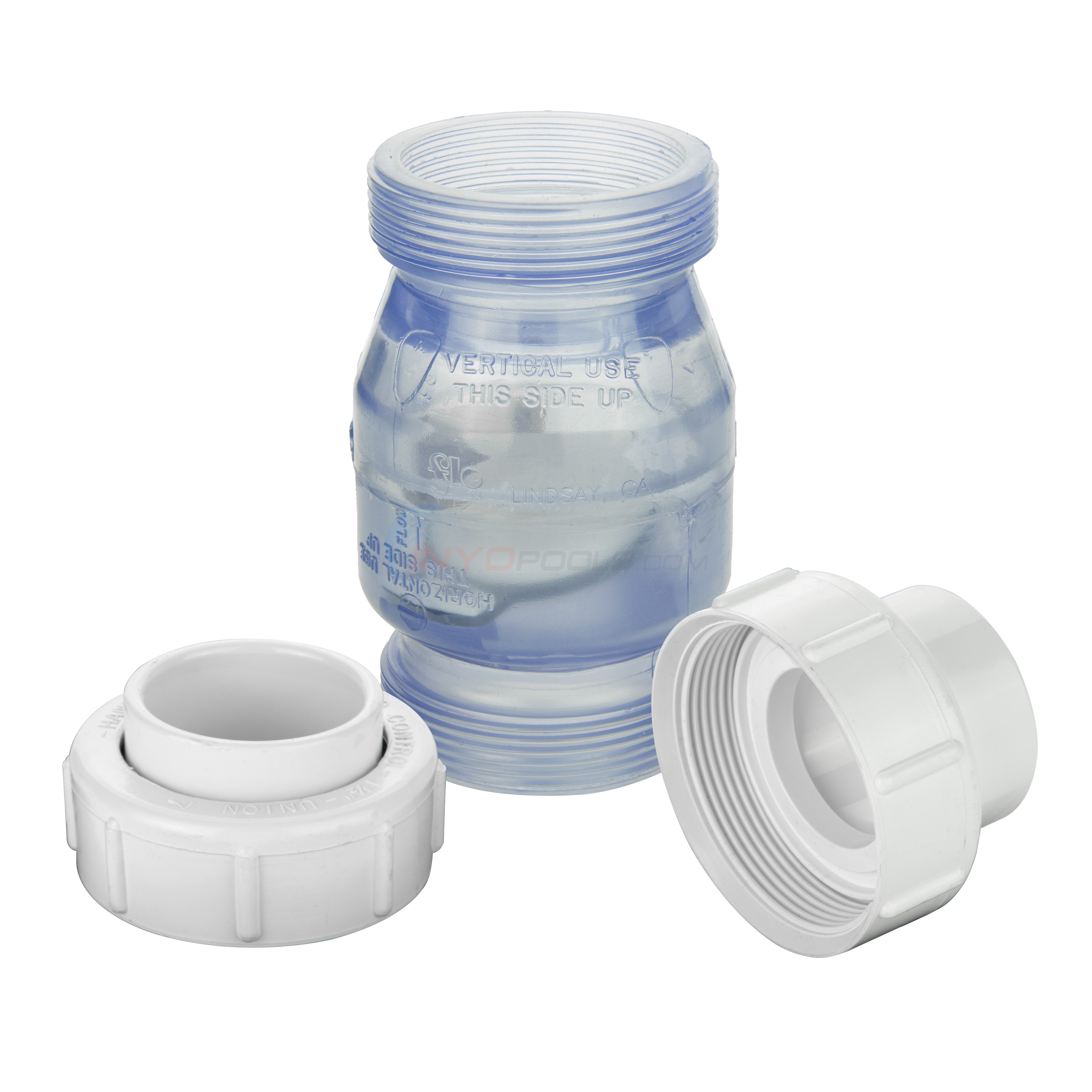 Flo Control True Union Swing Check Valve, 2" Clear - 1720C20 ...