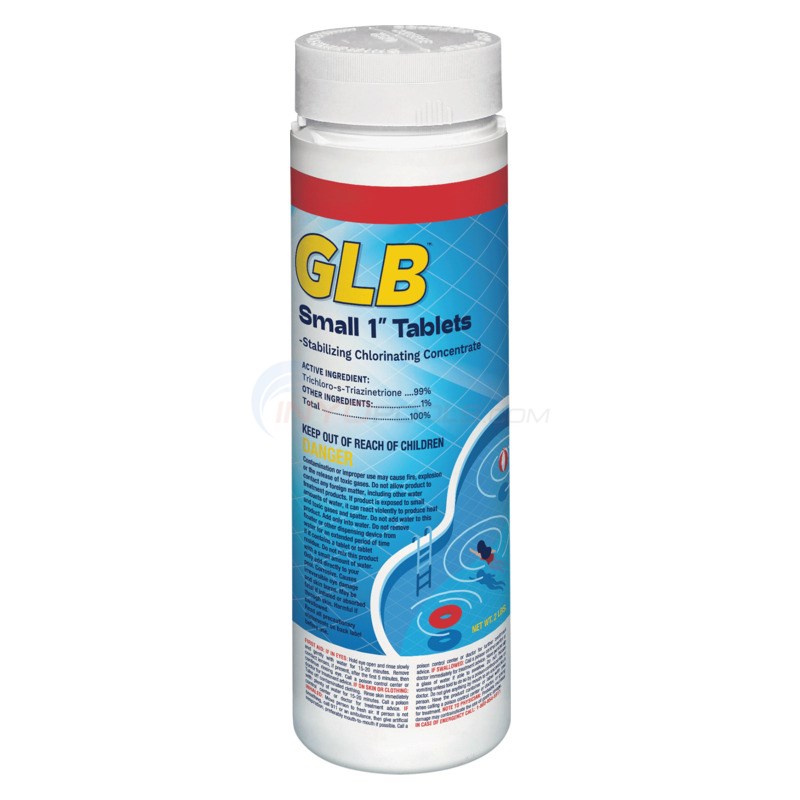Glb Small 1" Tabs 2lb Trichlor - 71250 - INYOPools.com