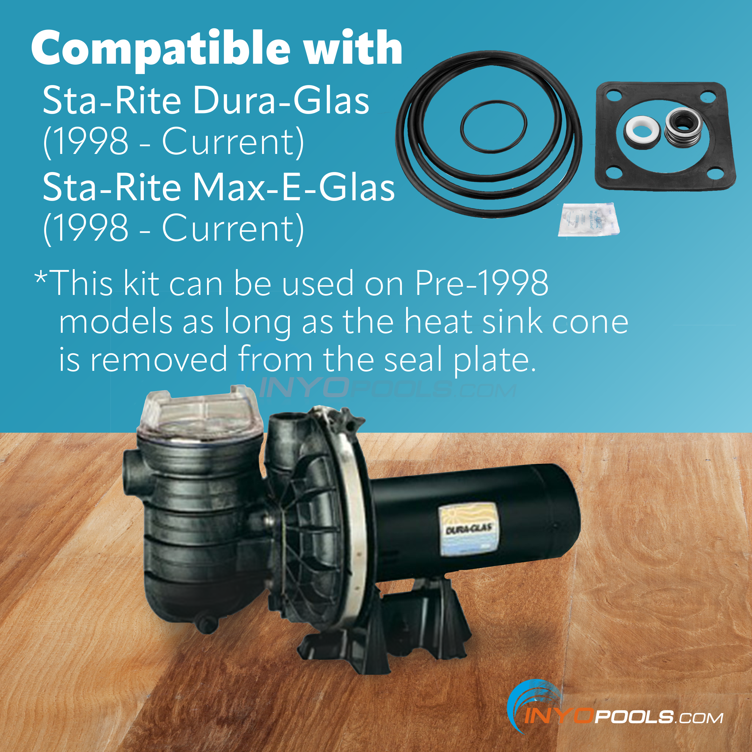 Sta-Rite Dura-Glas and Max-E-Glas Pool Pump Seal Kit, 1998 to Present Models | By Pureline ...