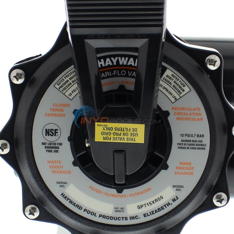 Hayward Vari-Flo Multiport Backwash Valve for DE Filter, 2" FPT ...