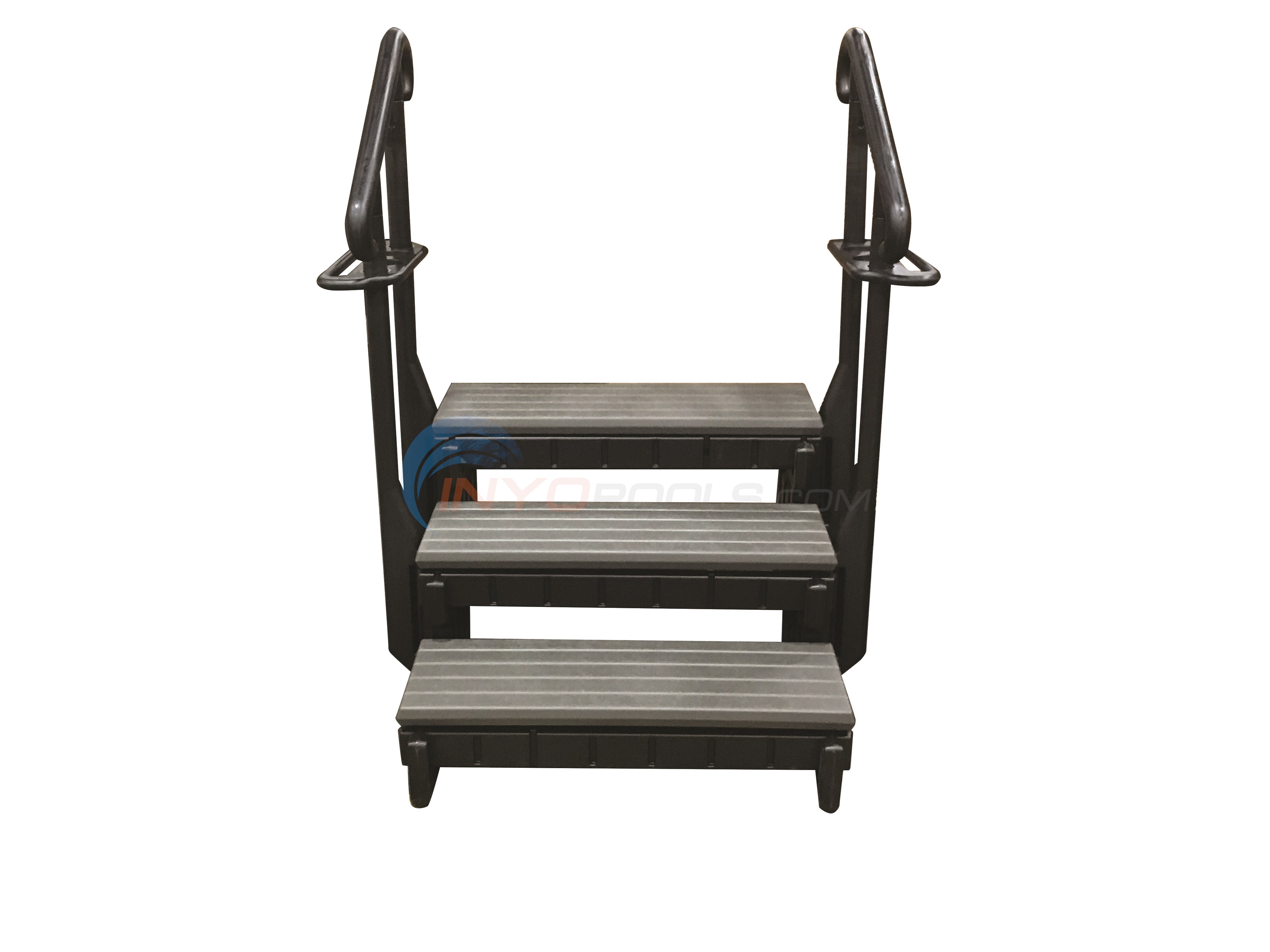 Confer Plastics Signature Spa Steps, 3 Tread, Black Frame with Gray ...